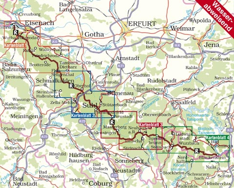 KKV mbH - Rad- und Wanderkarten - Rennsteig, Rennsteig Radweg ...